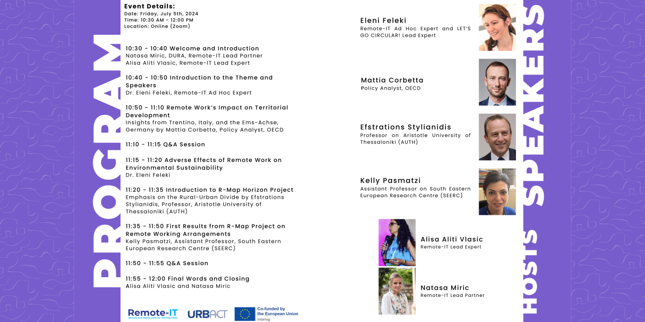 REMOTE-IT Online Forum: Green Transition and Remote Work | urbact.eu